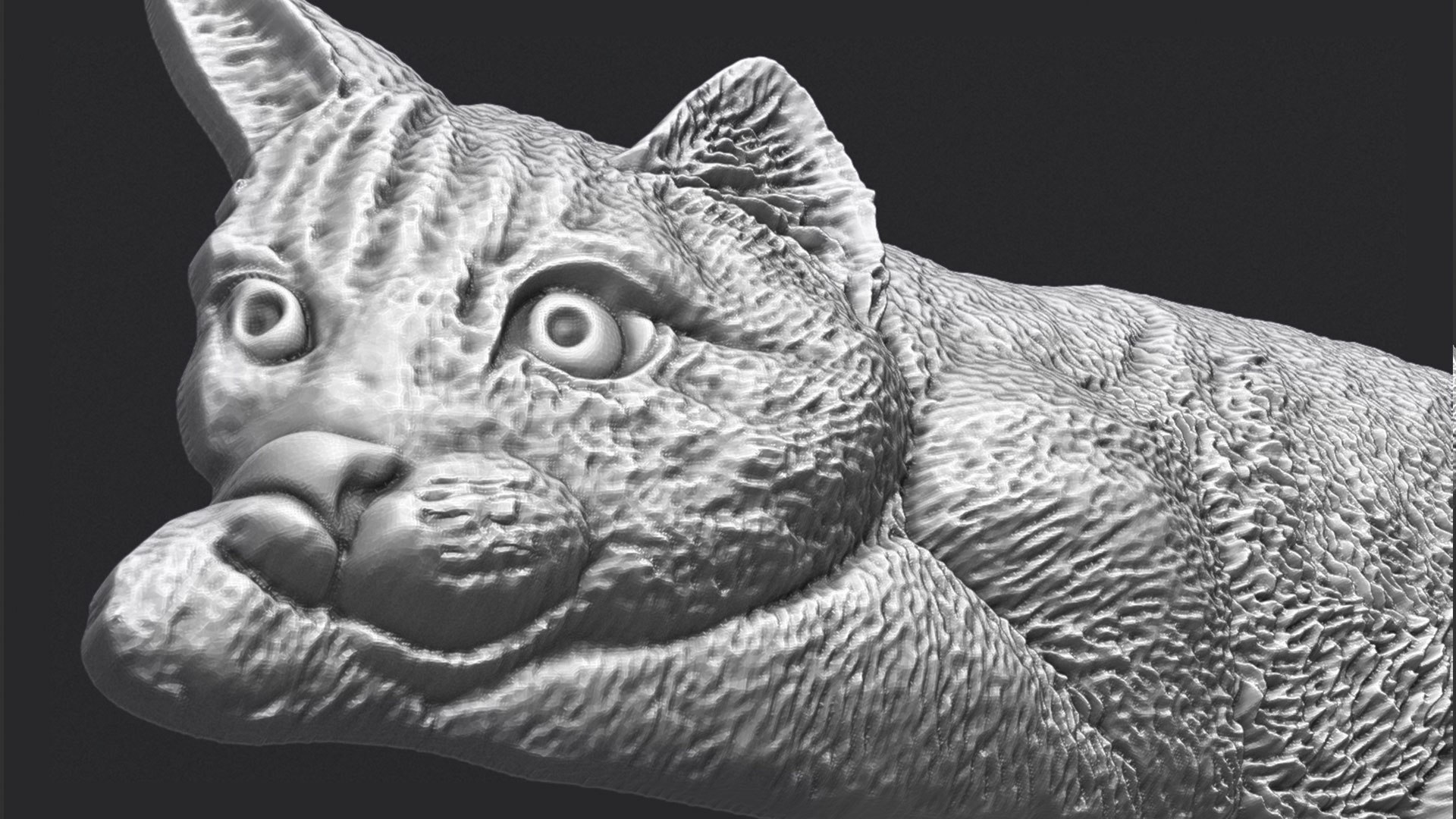 Lazy Cat Bas-Relief 3D - TurboSquid 2092587