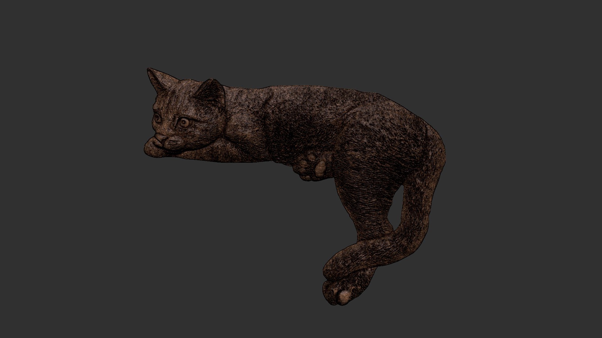 Lazy Cat Bas-Relief 3D - TurboSquid 2092587
