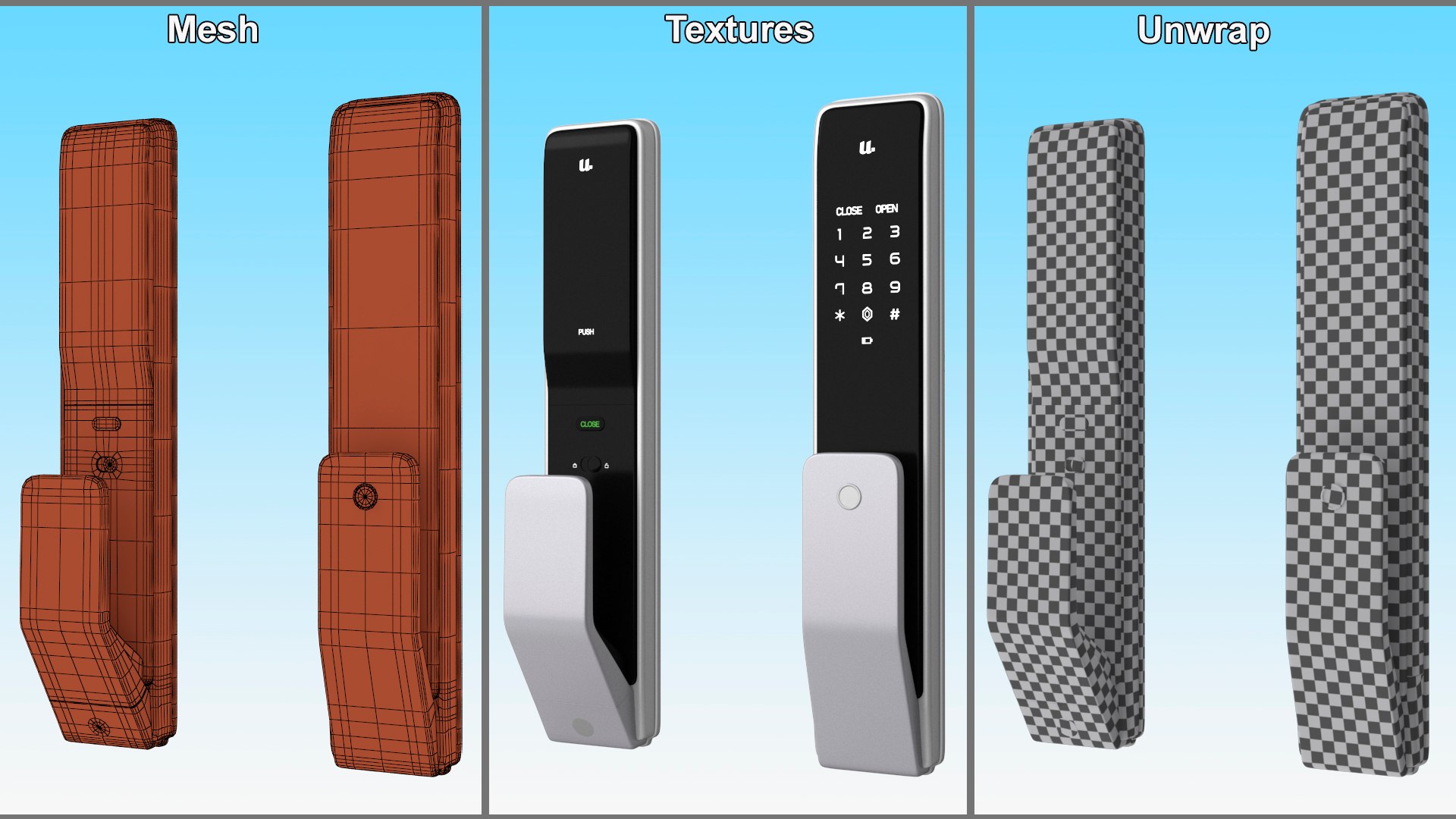 3D Smart Lock Xiaomi Mijia U M2 Black Model - TurboSquid 2265717