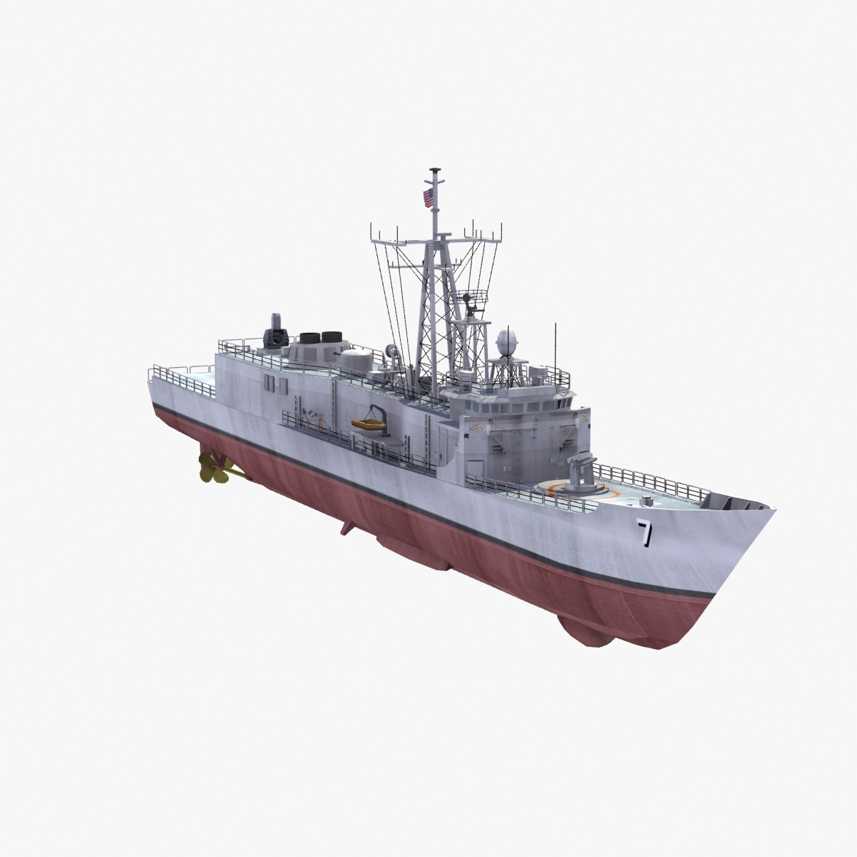 navy perry frigate 3d model