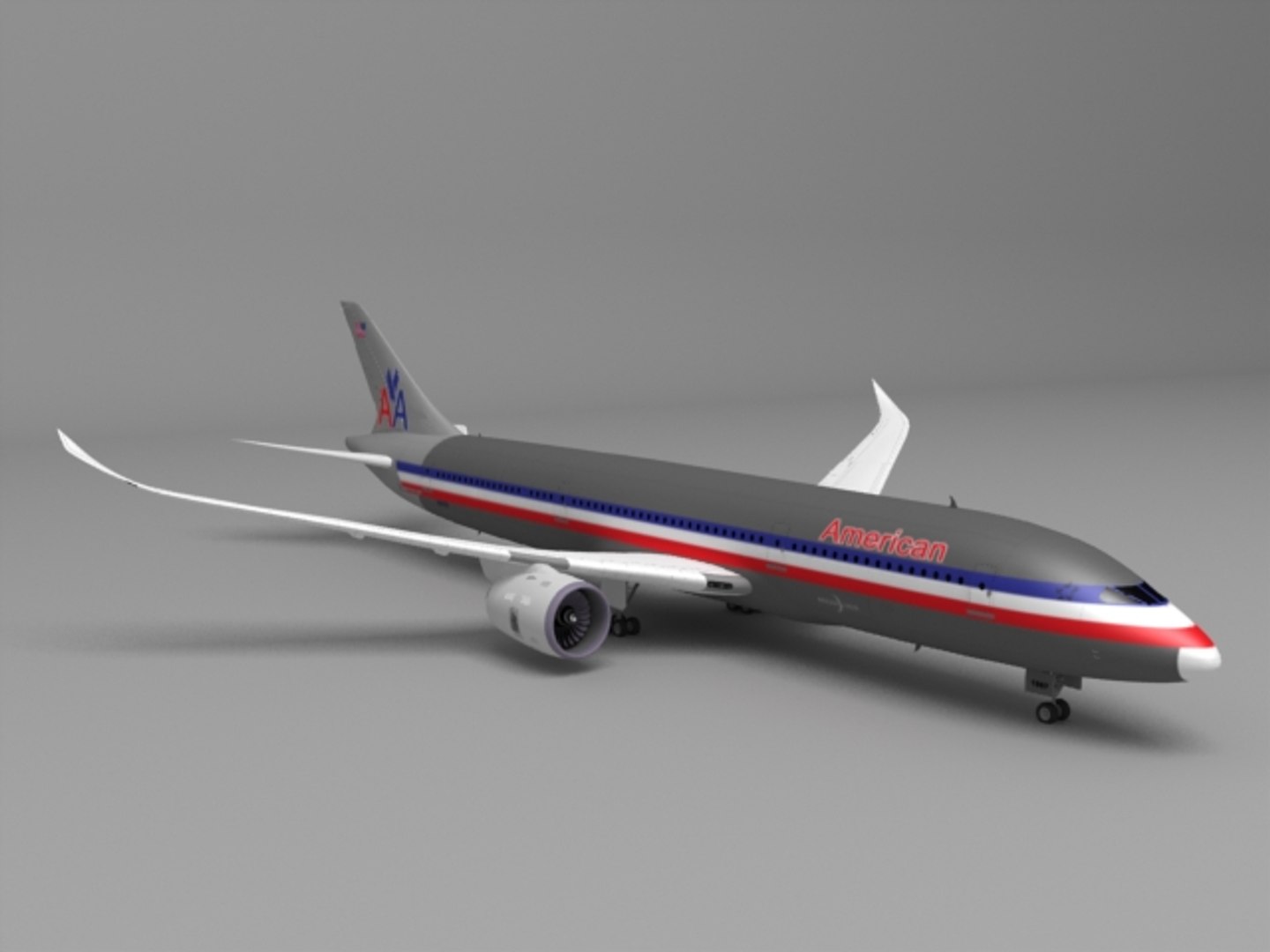3d model 787 american airlines