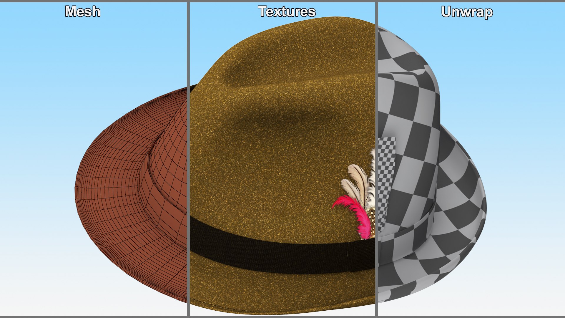 3D Classic Fedora Hat For Men - TurboSquid 2127788