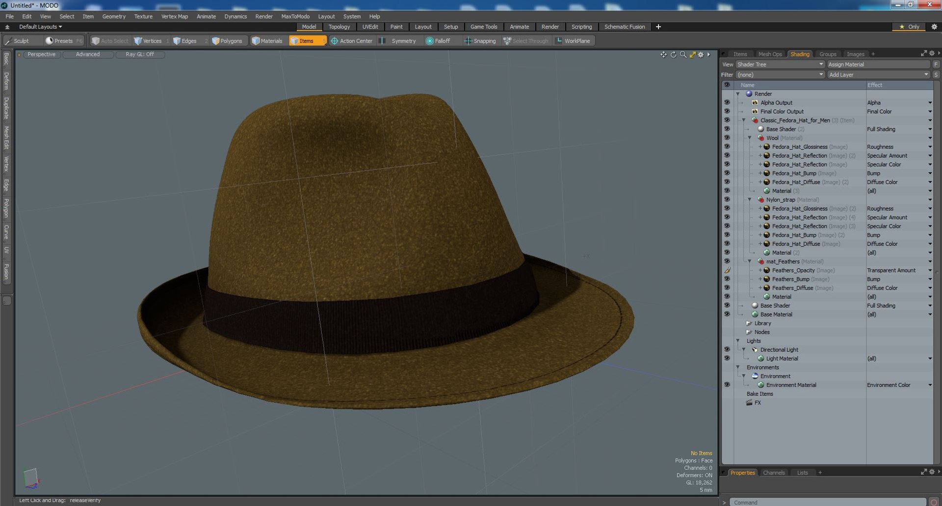 3D Classic Fedora Hat For Men - TurboSquid 2127788