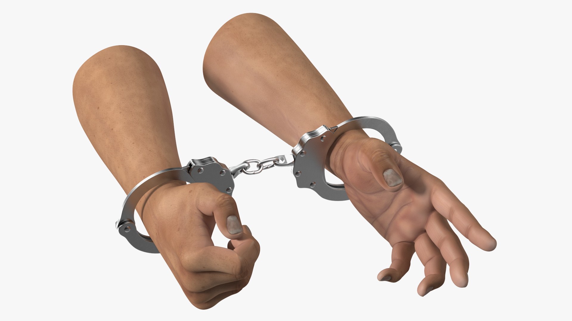 Man Hands with Short Chain Handcuffs 3D - TurboSquid 1934932