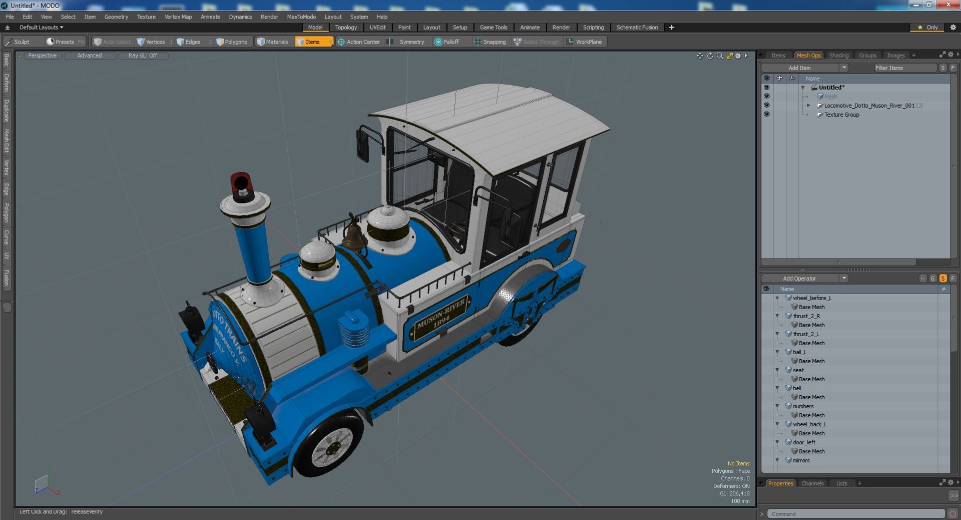 3D Locomotive Dotto Muson River Model - TurboSquid 1943745