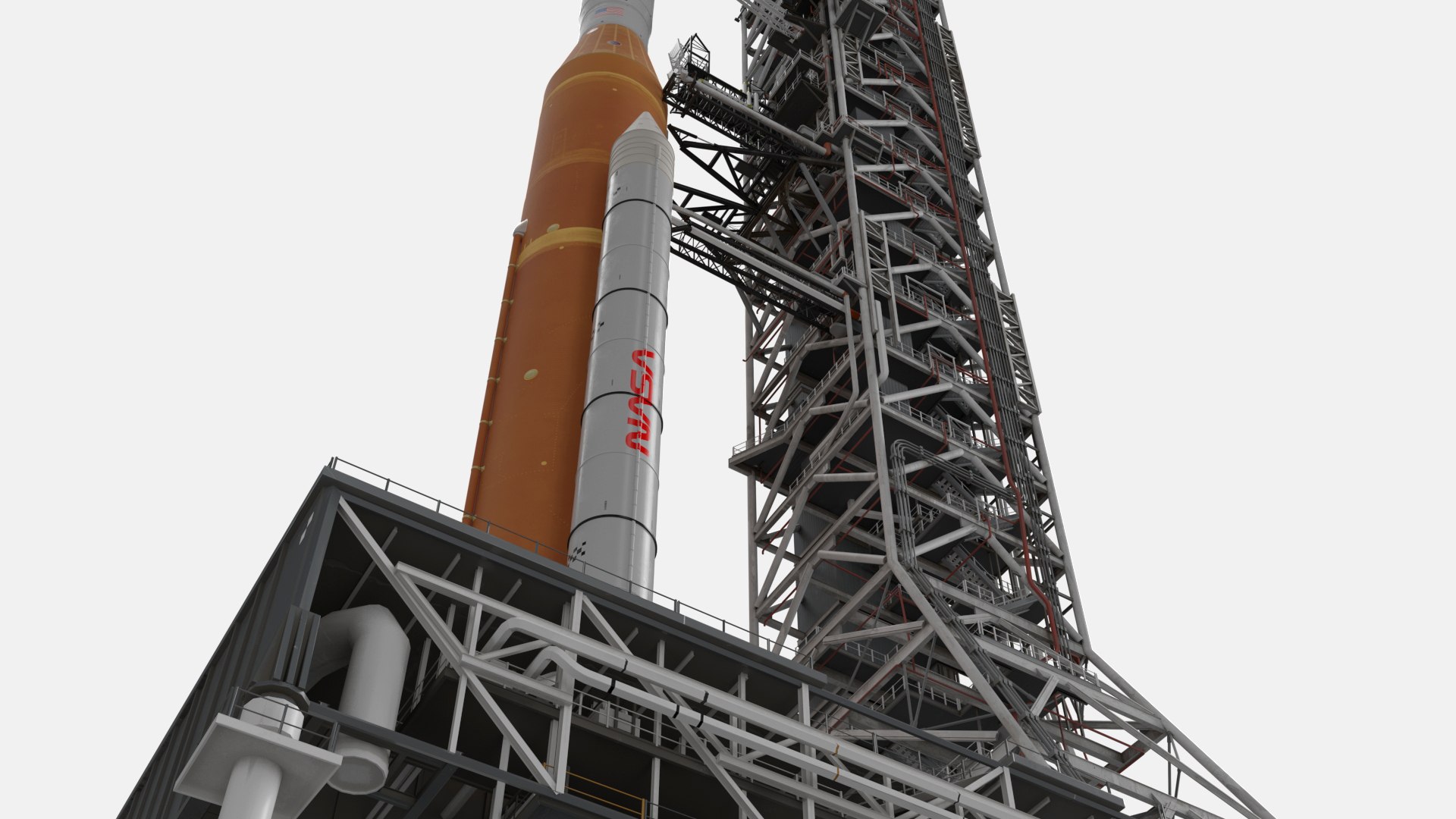 Launch Pad 39B With NASA Space Launch System 3D Model - TurboSquid 2314003