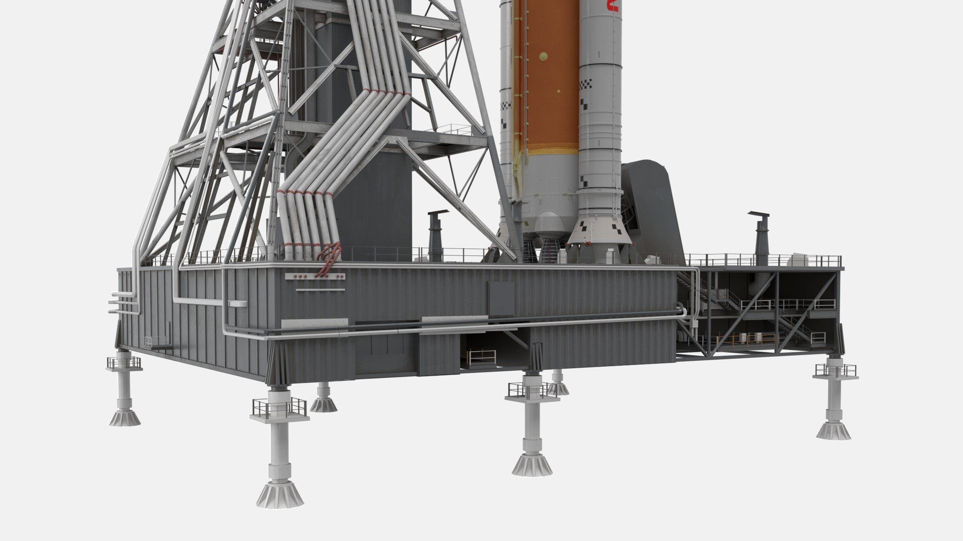 Launch Pad 39B With NASA Space Launch System 3D Model - TurboSquid 2314003