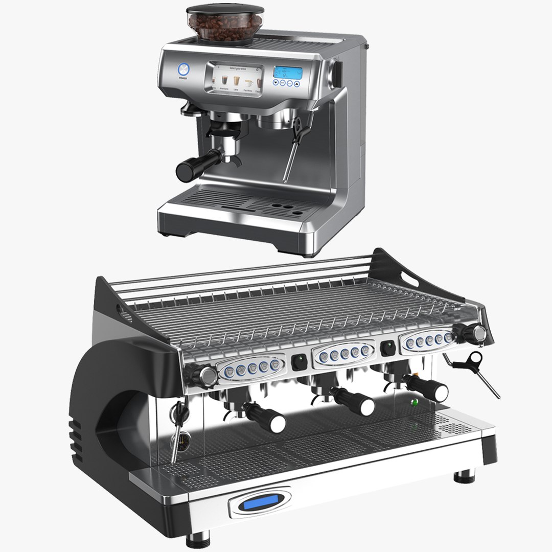 3D model Two Detailed Espresso Makers - TurboSquid 1998228