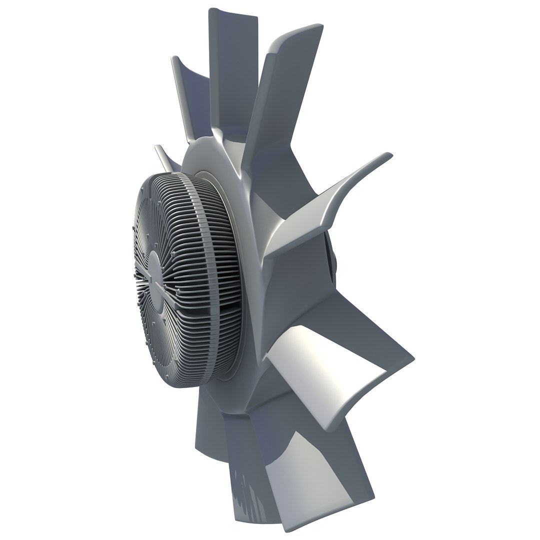 3d engine cooling fan modeled model