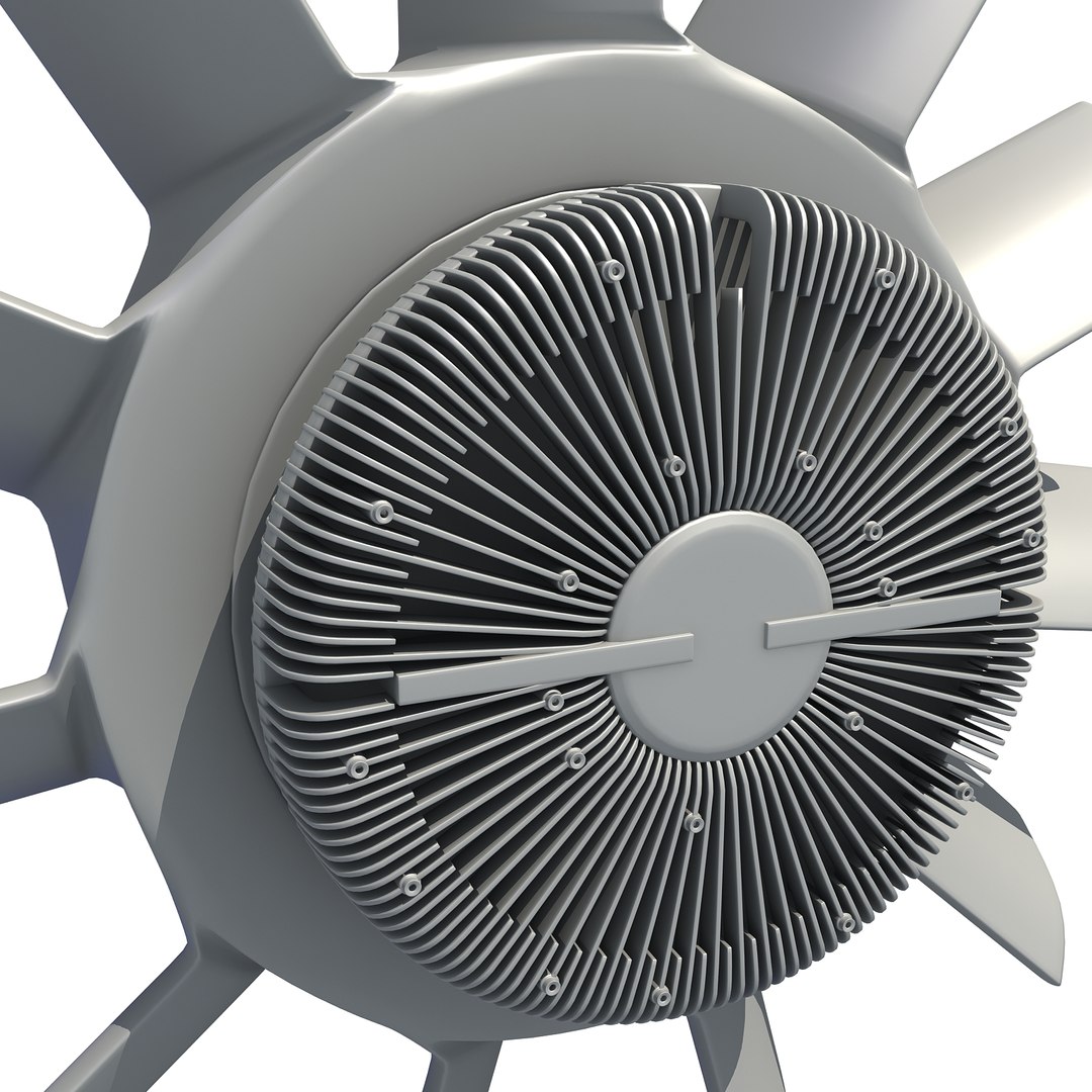 3d engine cooling fan modeled model