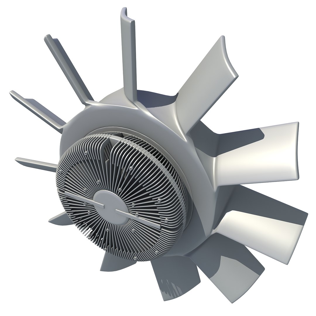 3d engine cooling fan modeled model
