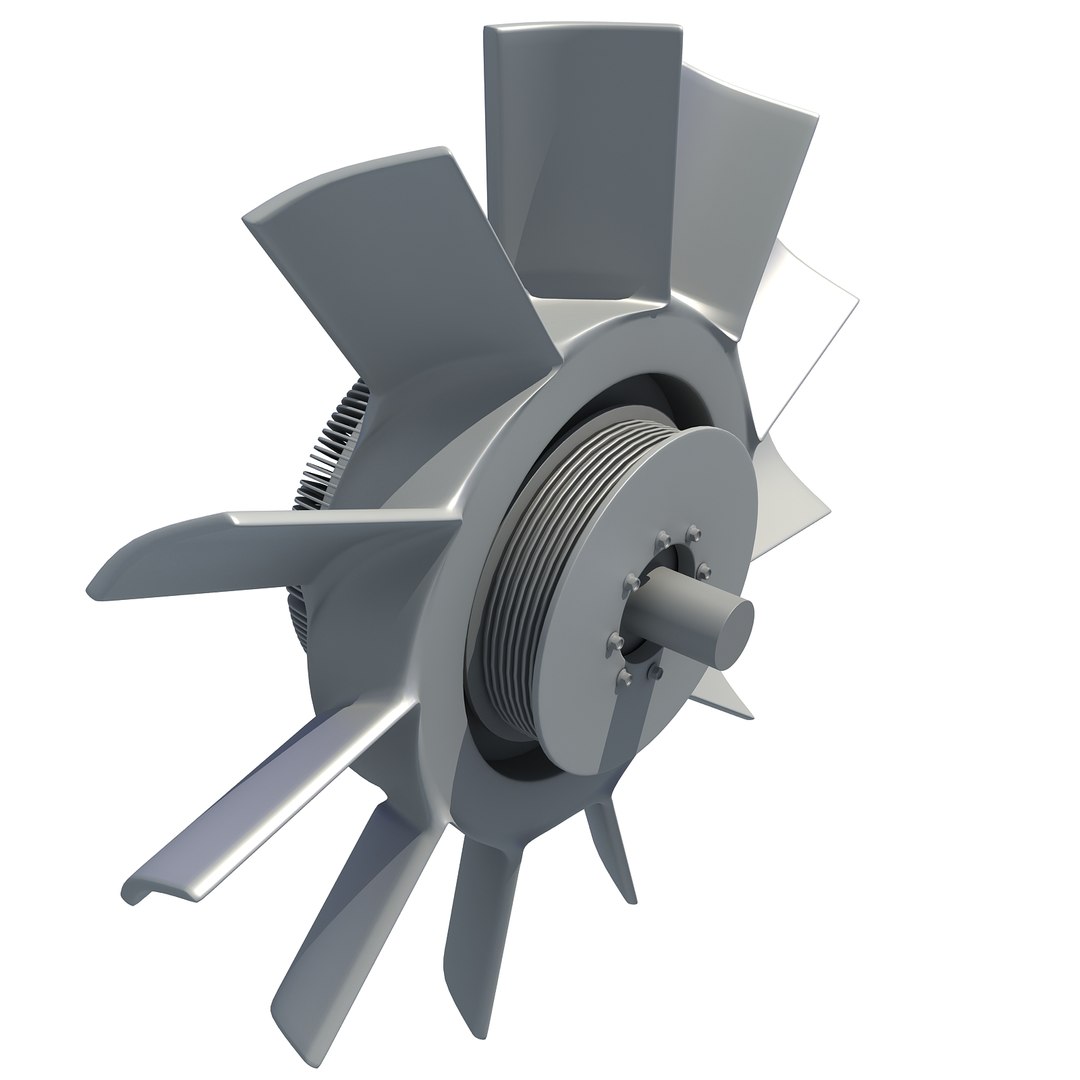 3d engine cooling fan modeled model
