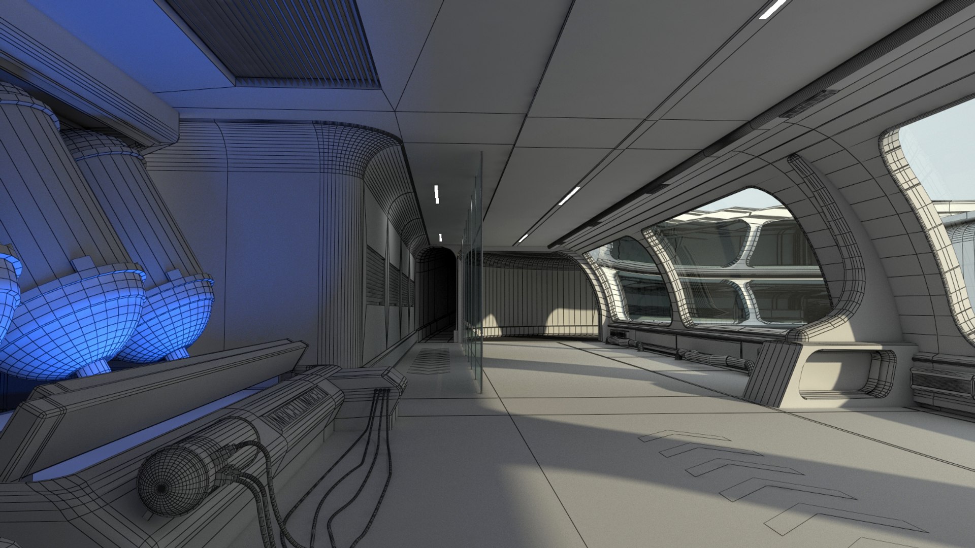 Science Fiction Interior Scene 3d Max