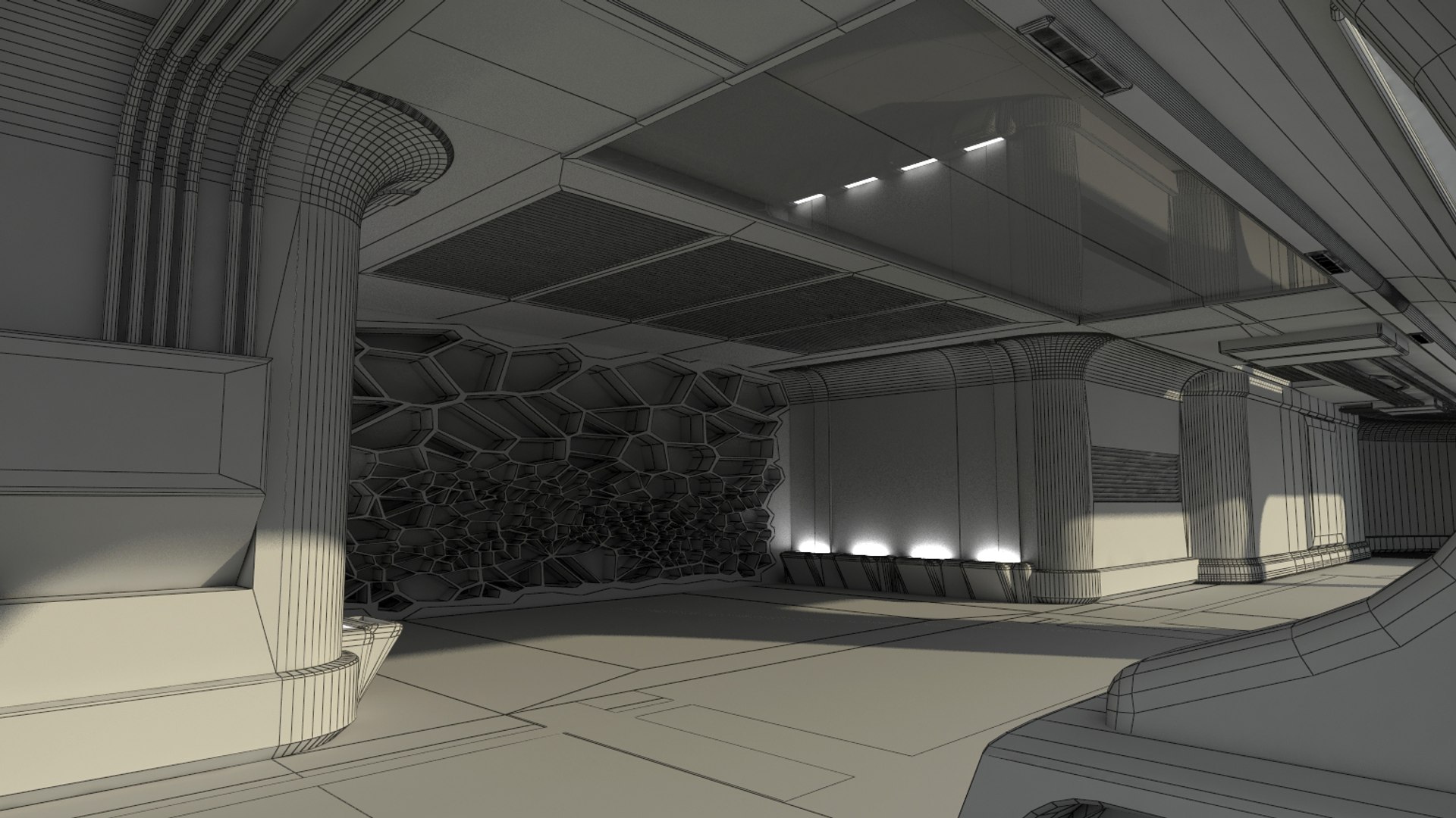 Science Fiction Interior Scene 3d Max