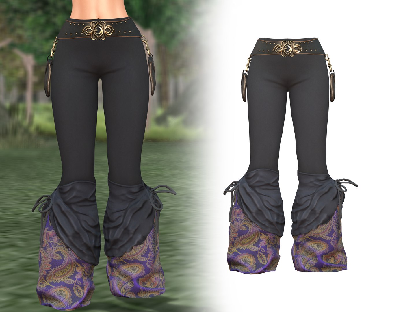 Spanish Matador Festival Dance Pants And Utility Carry Belt 3D Model ...