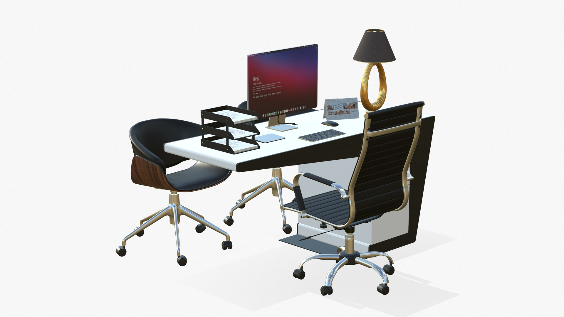 Office Chair Computer Desk 3D model - TurboSquid 1914320