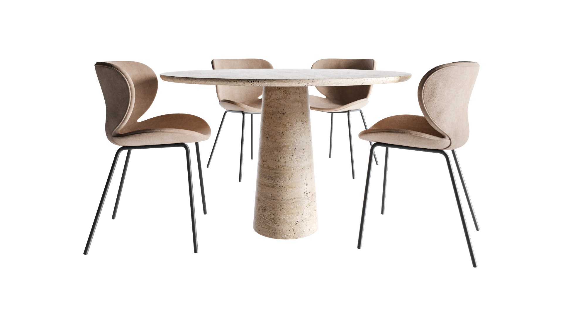 3D Cellini round dining table and Hamilton chair - TurboSquid 2167894