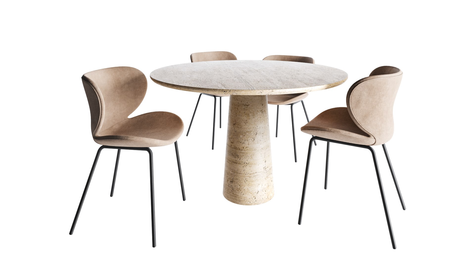 3D Cellini round dining table and Hamilton chair - TurboSquid 2167894