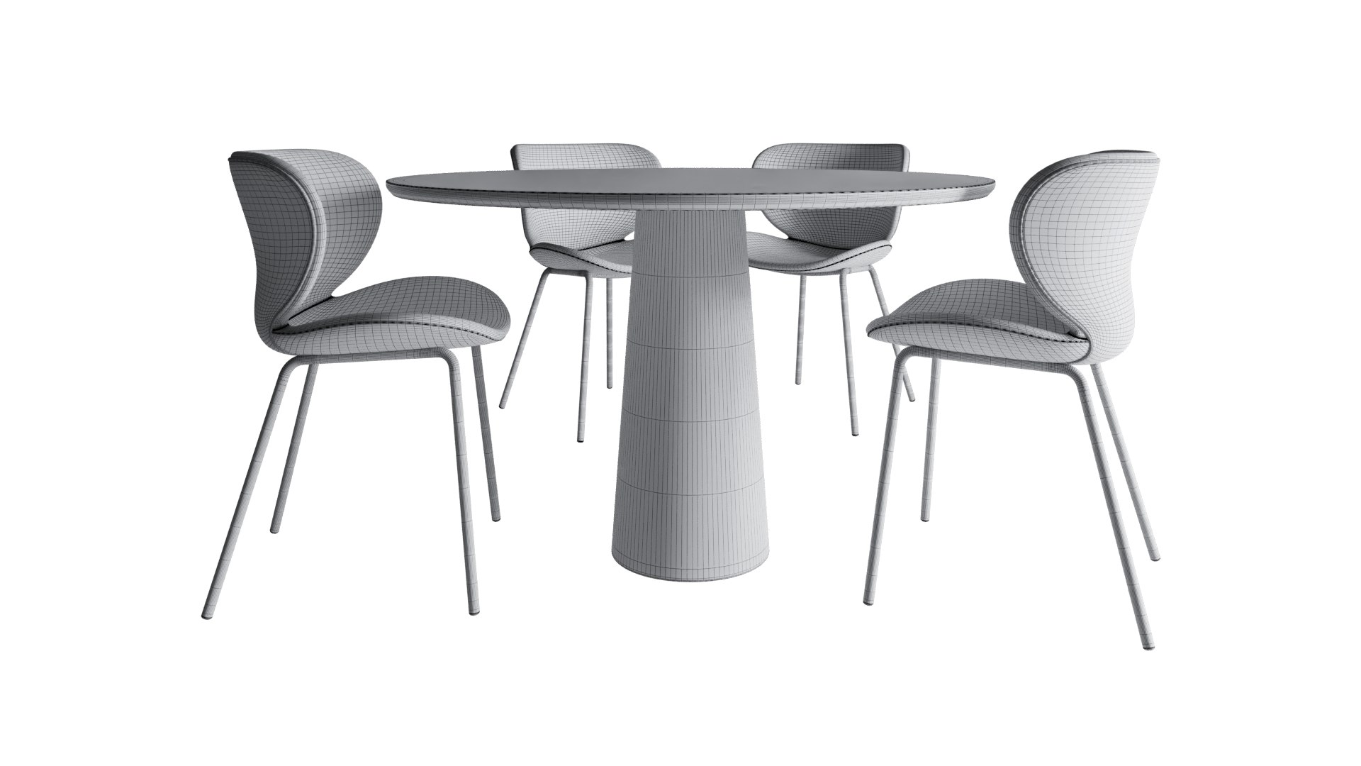 3D Cellini round dining table and Hamilton chair - TurboSquid 2167894