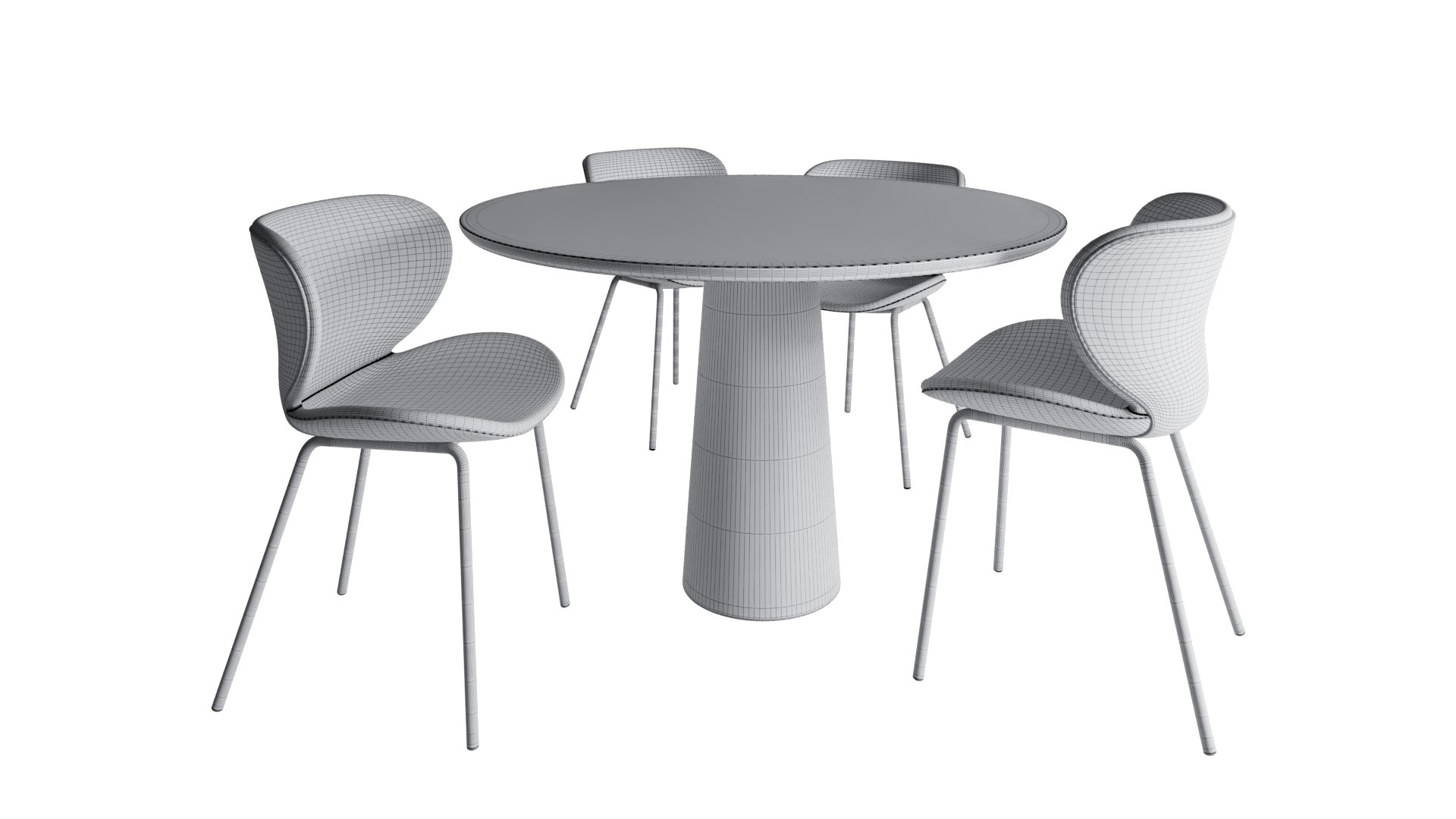 3D Cellini round dining table and Hamilton chair - TurboSquid 2167894