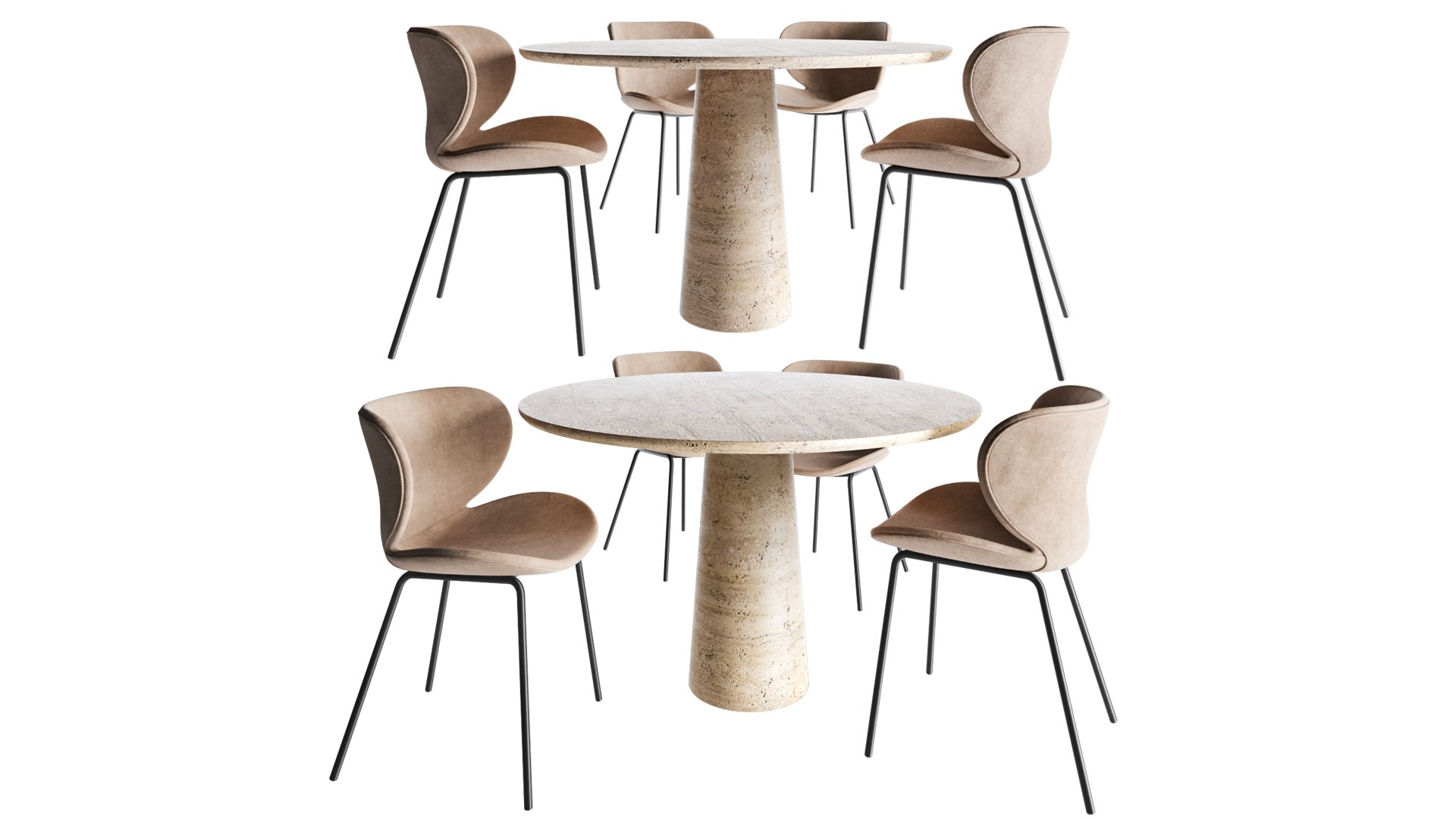 3D Cellini round dining table and Hamilton chair - TurboSquid 2167894
