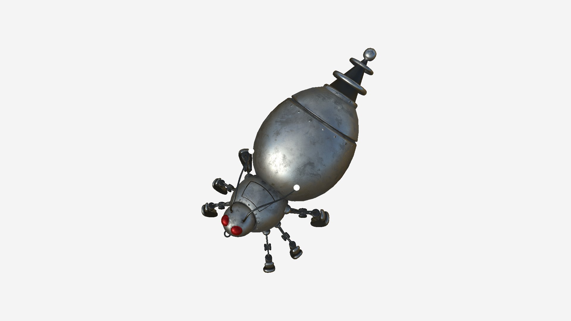 Cute Robot E10 Steel Dark - SciFi Character Design 3D Model ...