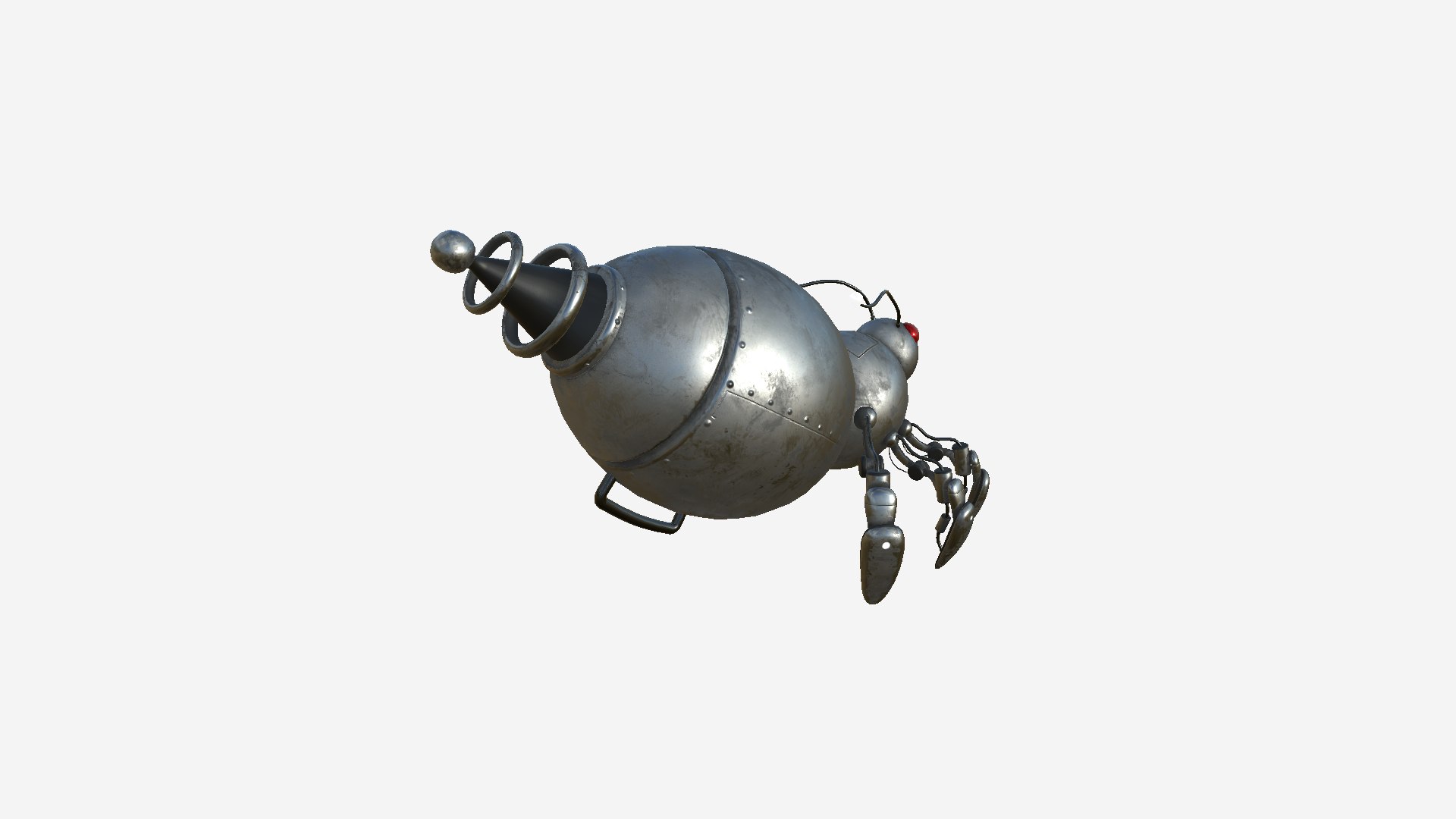 Cute Robot E10 Steel Dark - SciFi Character Design 3D Model ...