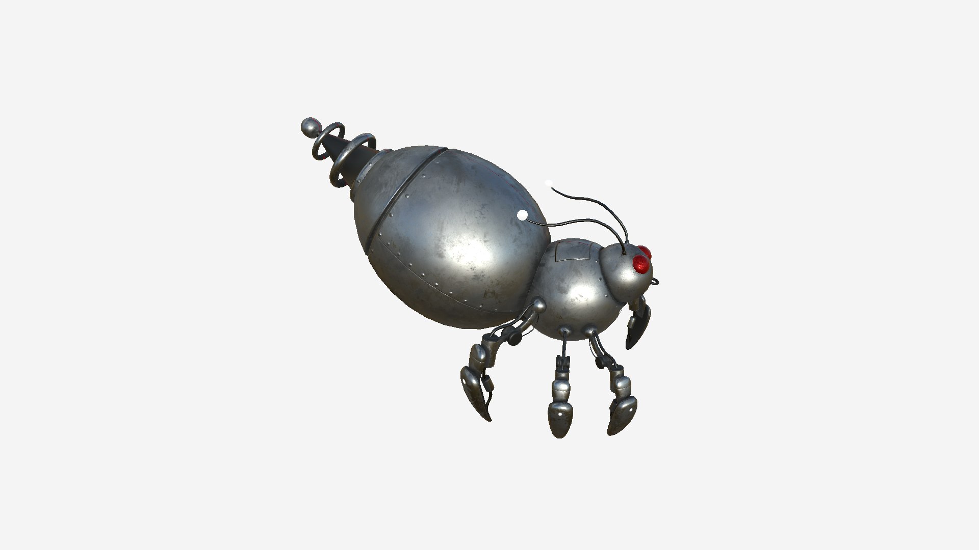 Cute Robot E10 Steel Dark - SciFi Character Design 3D Model ...