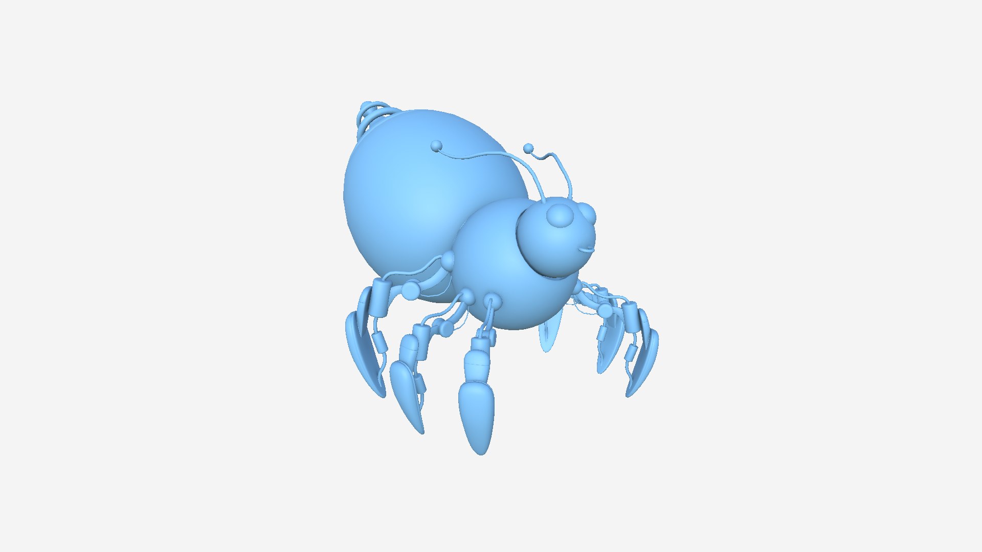 Cute Robot E10 Steel Dark - SciFi Character Design 3D Model ...