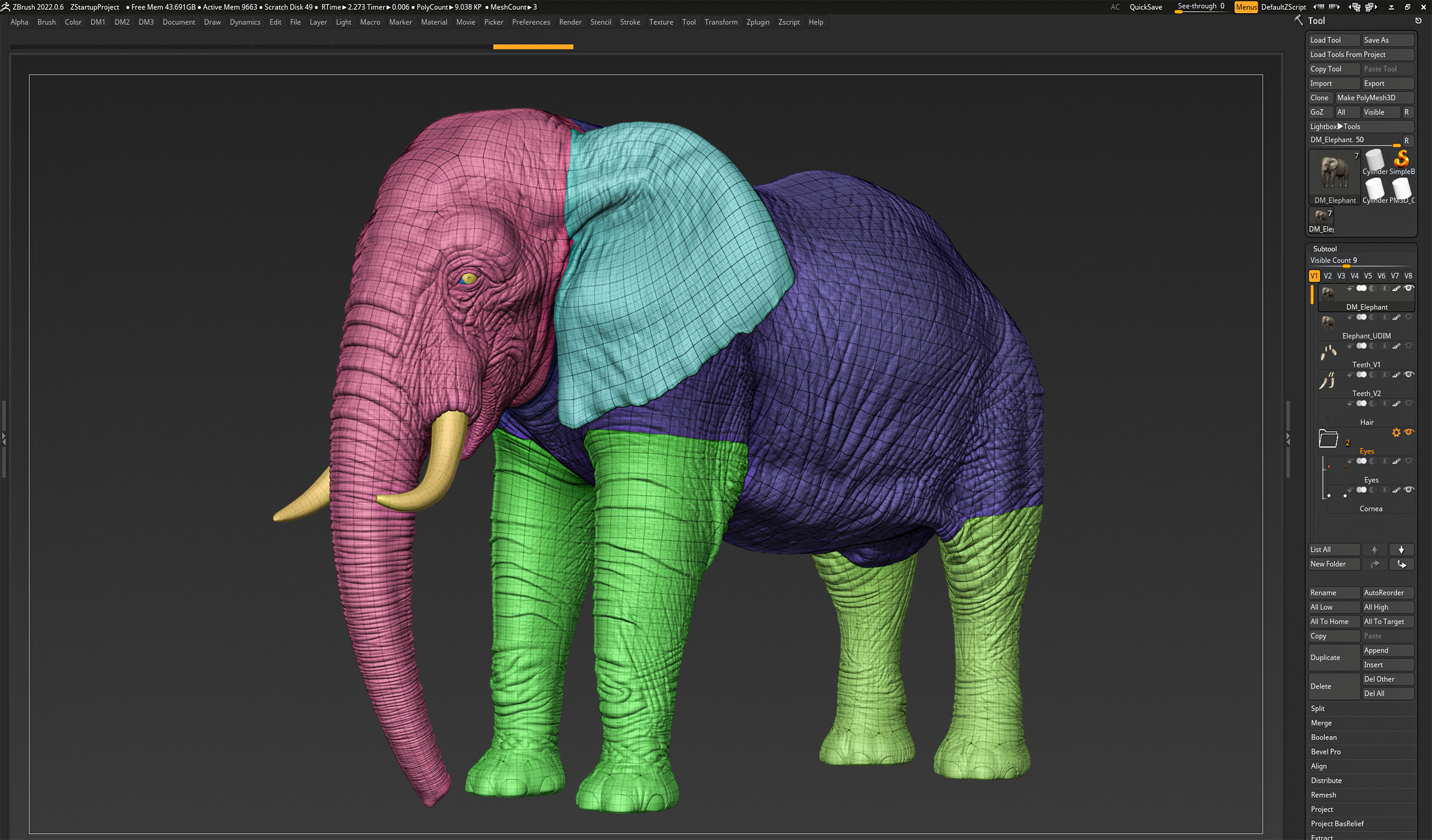 modelo 3d Modelo Elefante listo para producción - Sin equipo ...