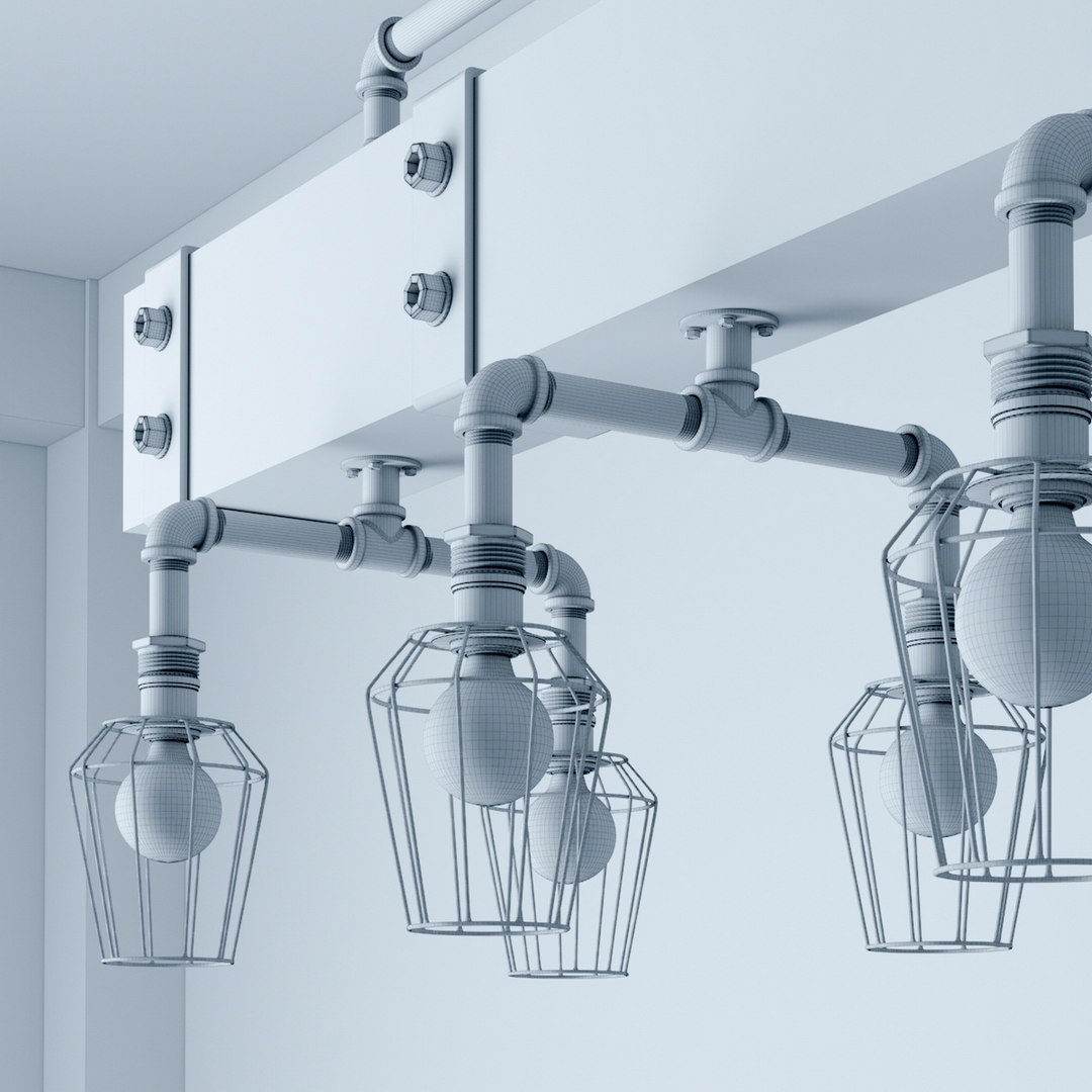Industrial hanging lamp 3D model - TurboSquid 1605436