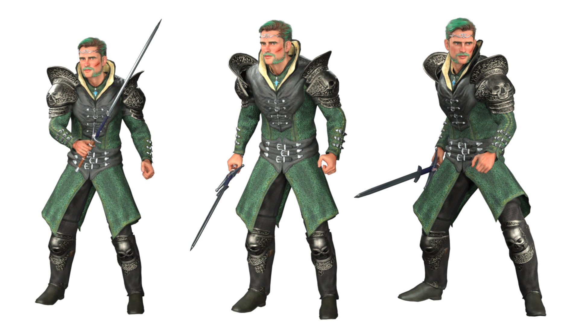 Realistic Rigged Medieval Man Soldier-Bryn Character 3D Model Model ...