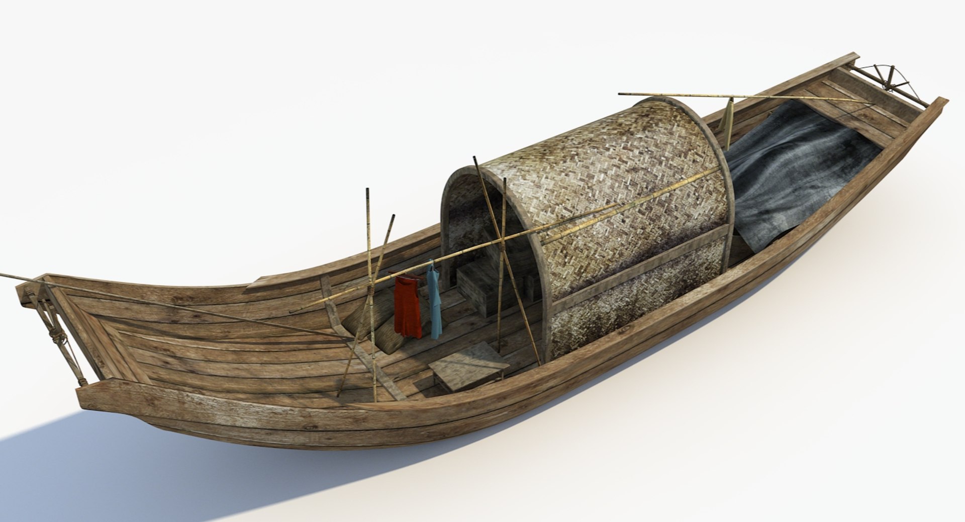chinese boat 2 3d model