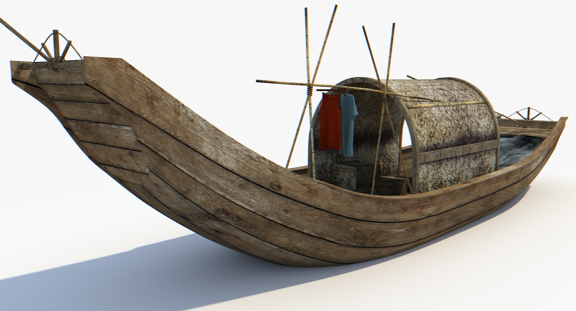 chinese boat 2 3d model