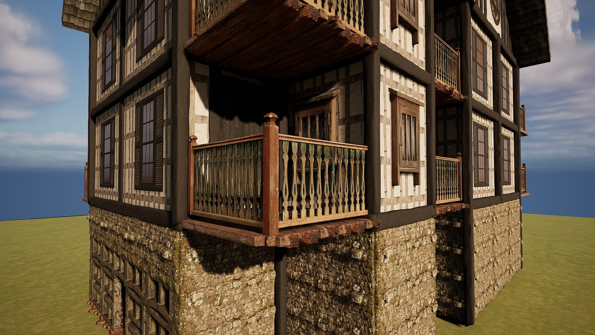 Medieval Fantasy House-Mansion-Manor-Hotel Model - TurboSquid 2292102