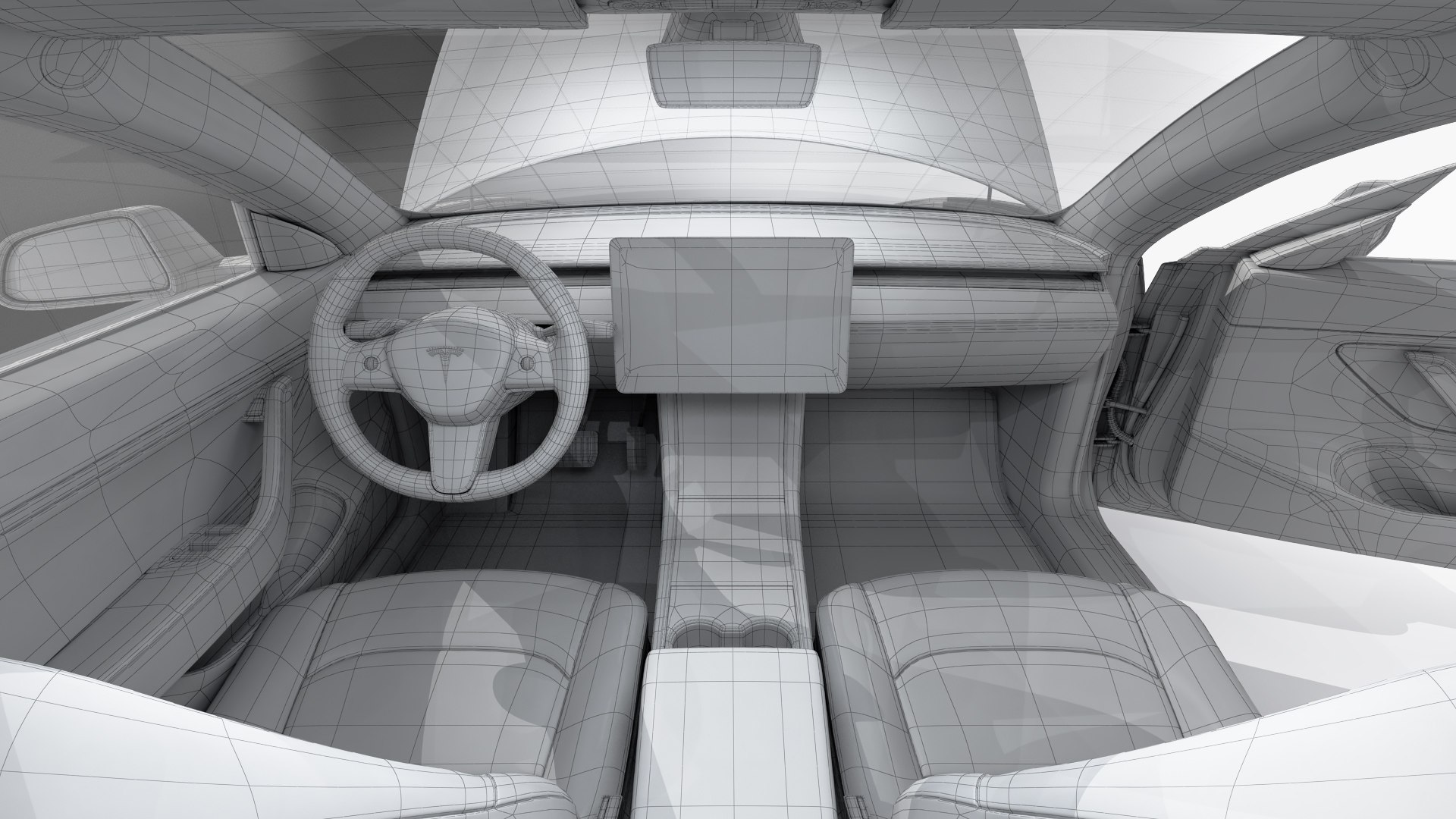 Tesla 3 interior 3D - TurboSquid 1659435