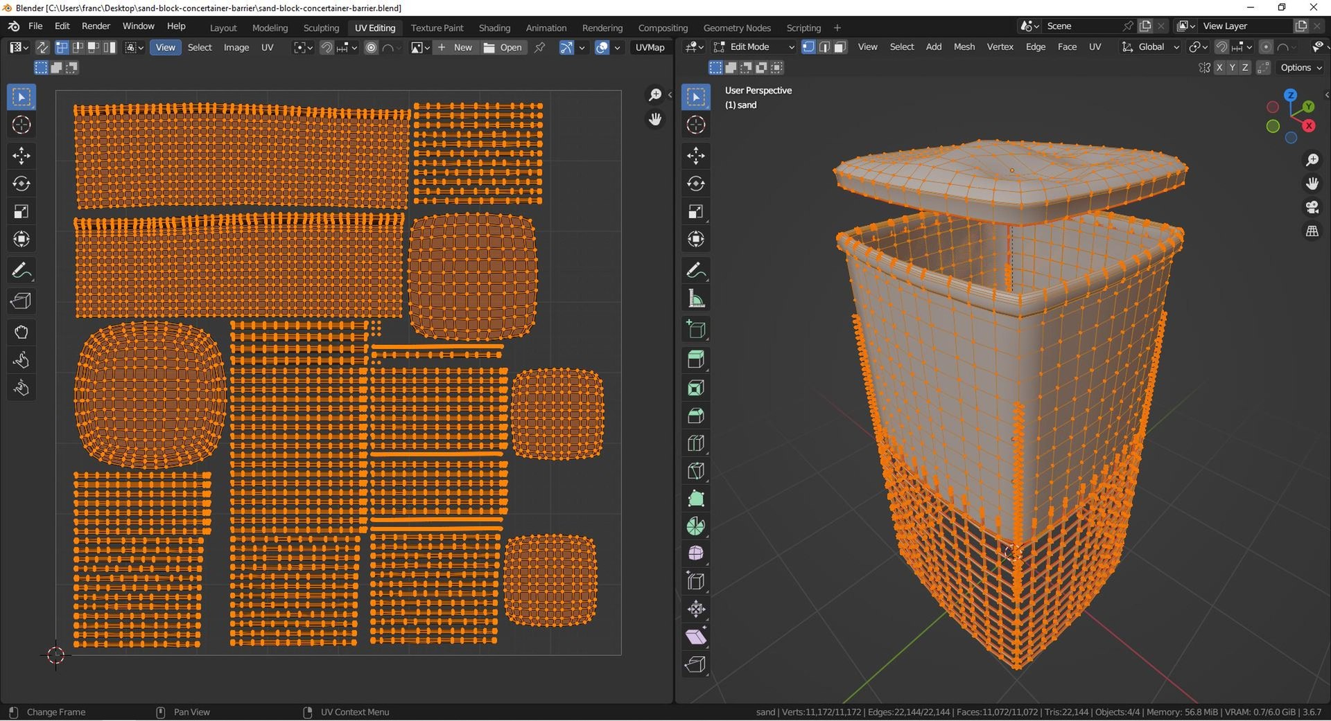 3D model Sand block concertainer barrier - TurboSquid 2173933