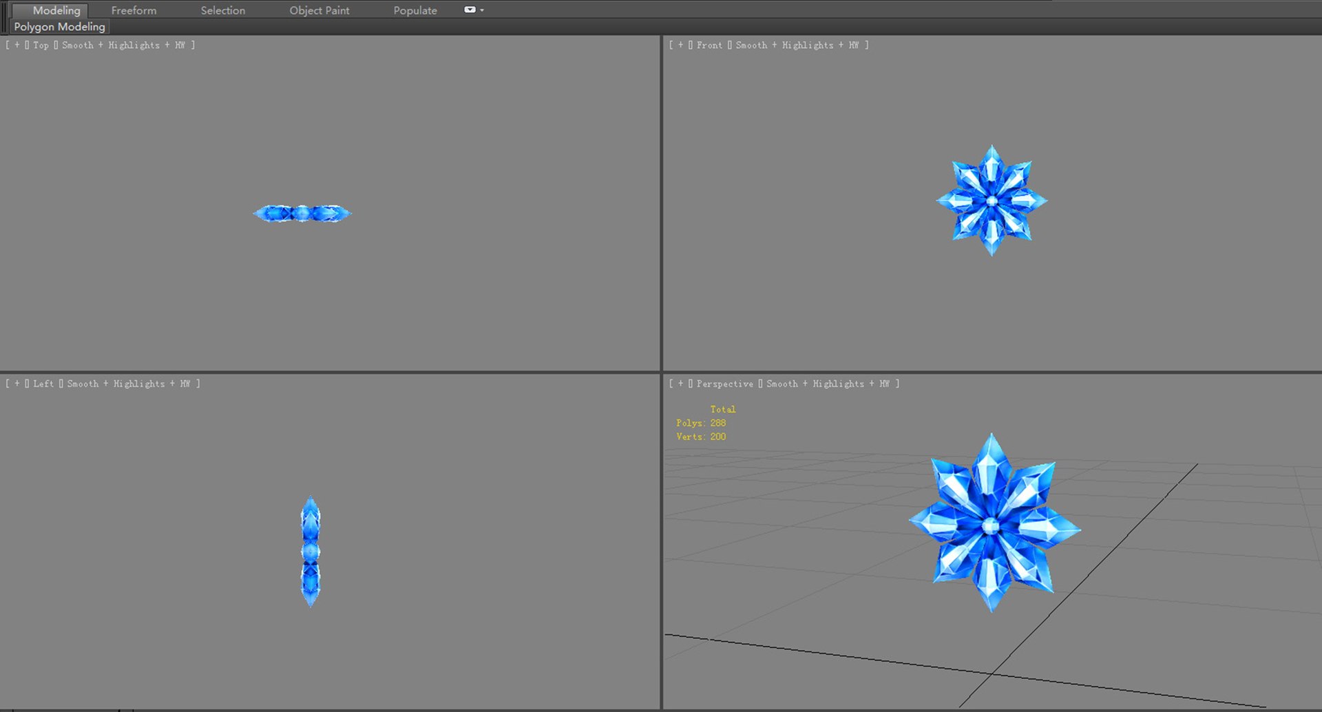 Cartoon snowflake - blue Low-poly 3D model 3D model - TurboSquid 1961548