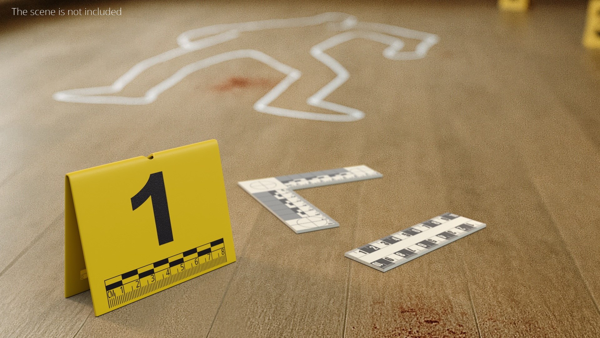 Crime Scene Numbered Evidence Marker With Ruler Yellow 3D - TurboSquid ...