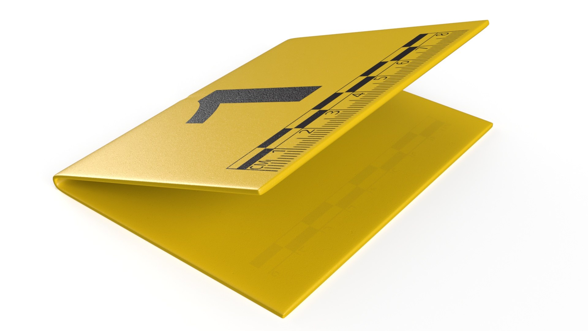 Crime Scene Numbered Evidence Marker With Ruler Yellow 3D - TurboSquid ...