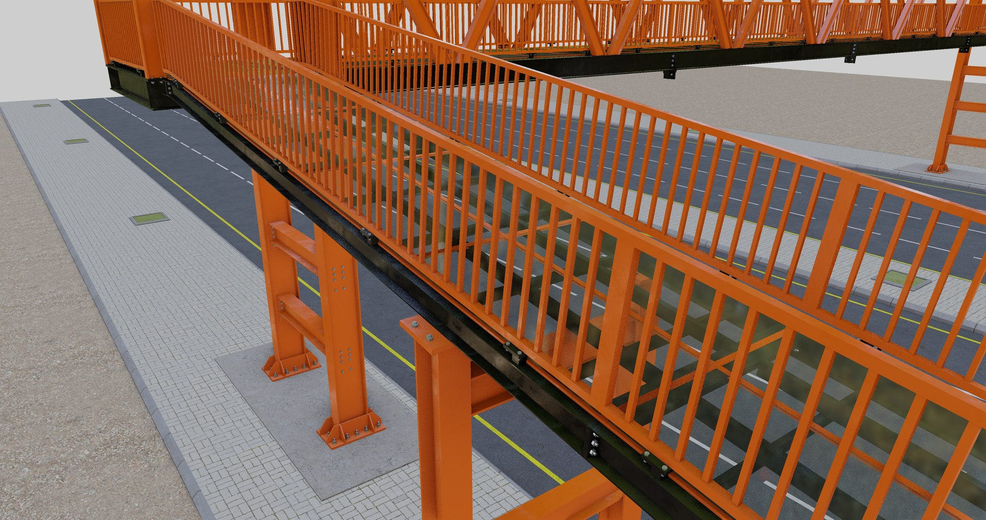 Steel Pedestrian Bridge Type-34 3D Model - TurboSquid 2144279