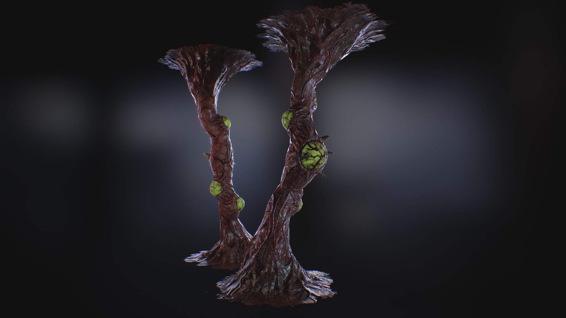 Alien Biomass Plant Low-poly 3D Model Low-poly 3D Model 3D Model ...