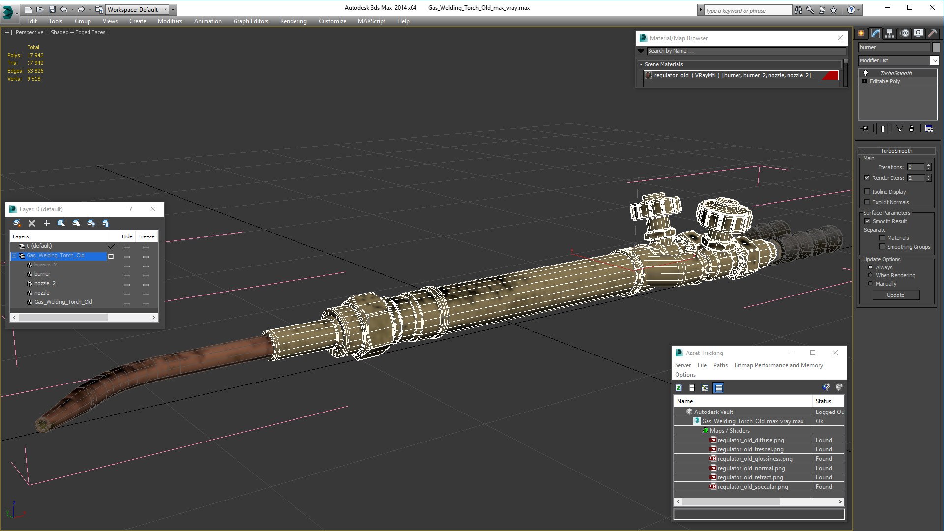 3D Model Gas Welding Torch Old - TurboSquid 1623349