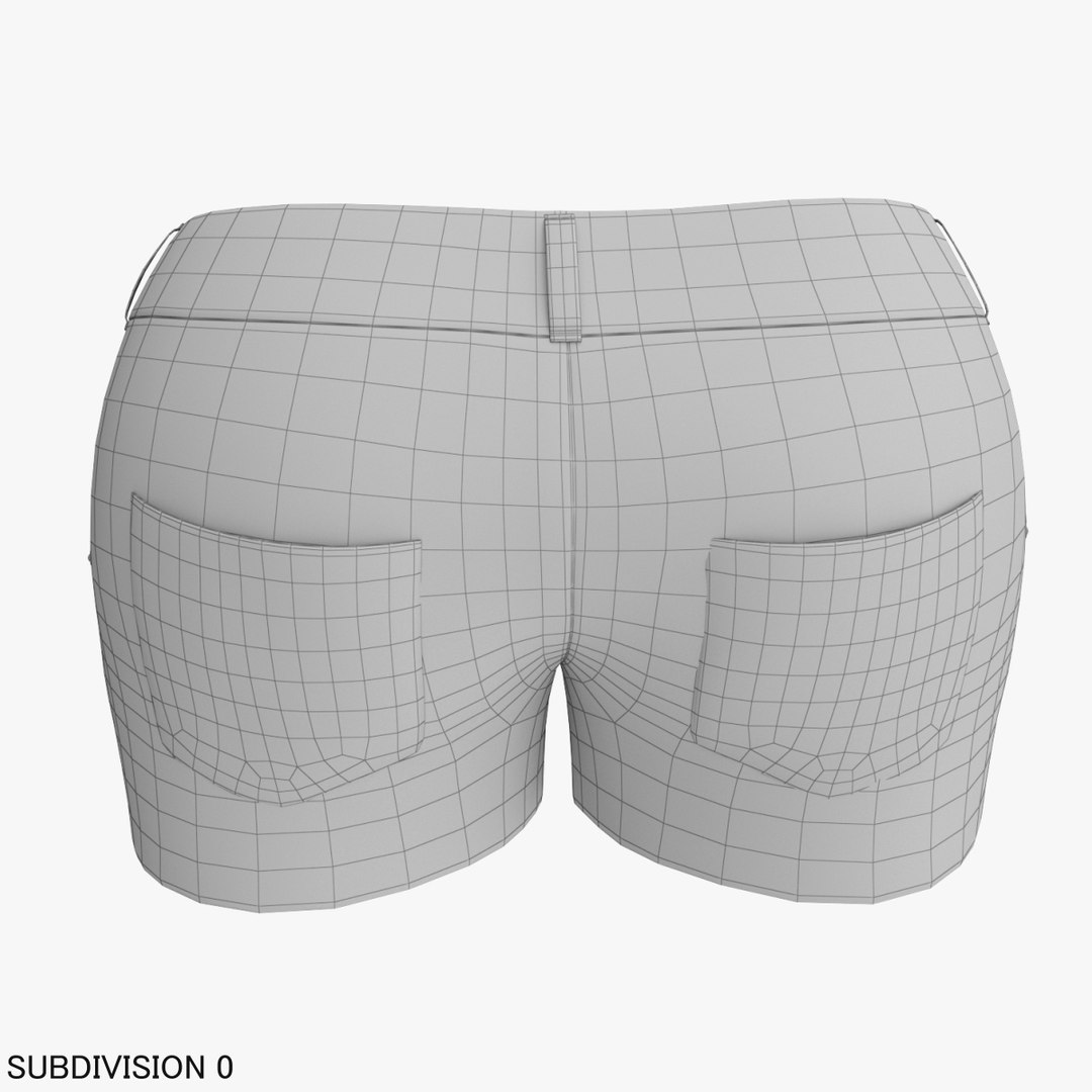 3D Jeans Shorts Model - TurboSquid 1302098