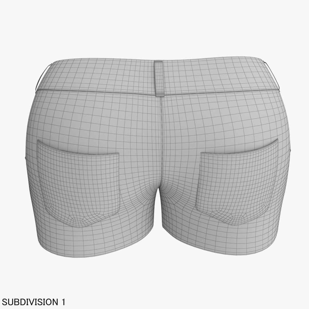 3D Jeans Shorts Model - TurboSquid 1302098