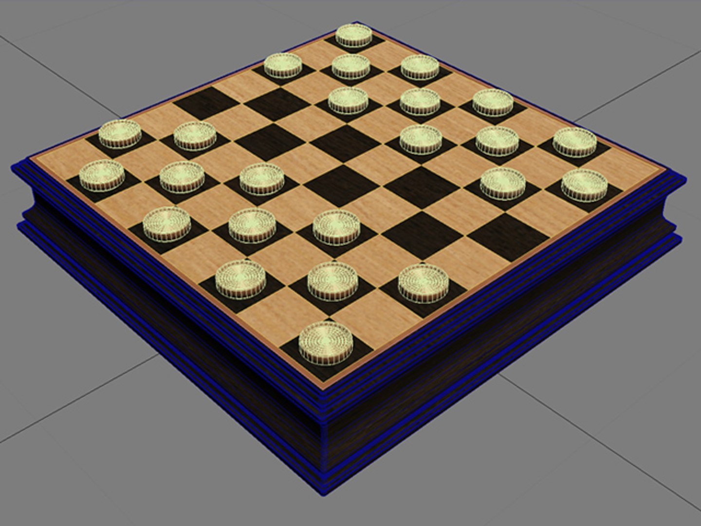 Checkers set wood model - TurboSquid 1299625
