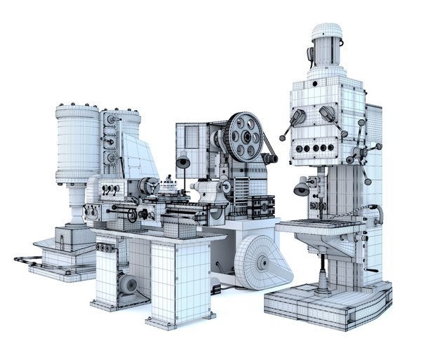Industrial machine tool - Collection three 3D model - TurboSquid 1850717