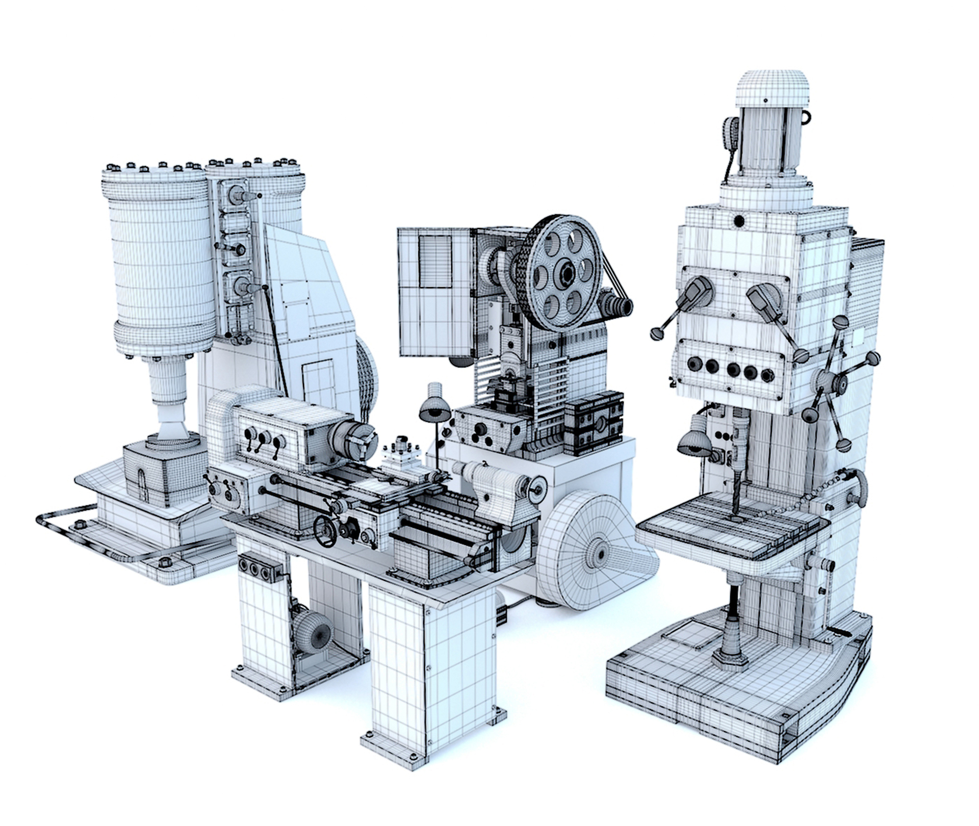 Industrial machine tool - Collection three 3D model - TurboSquid 1850717