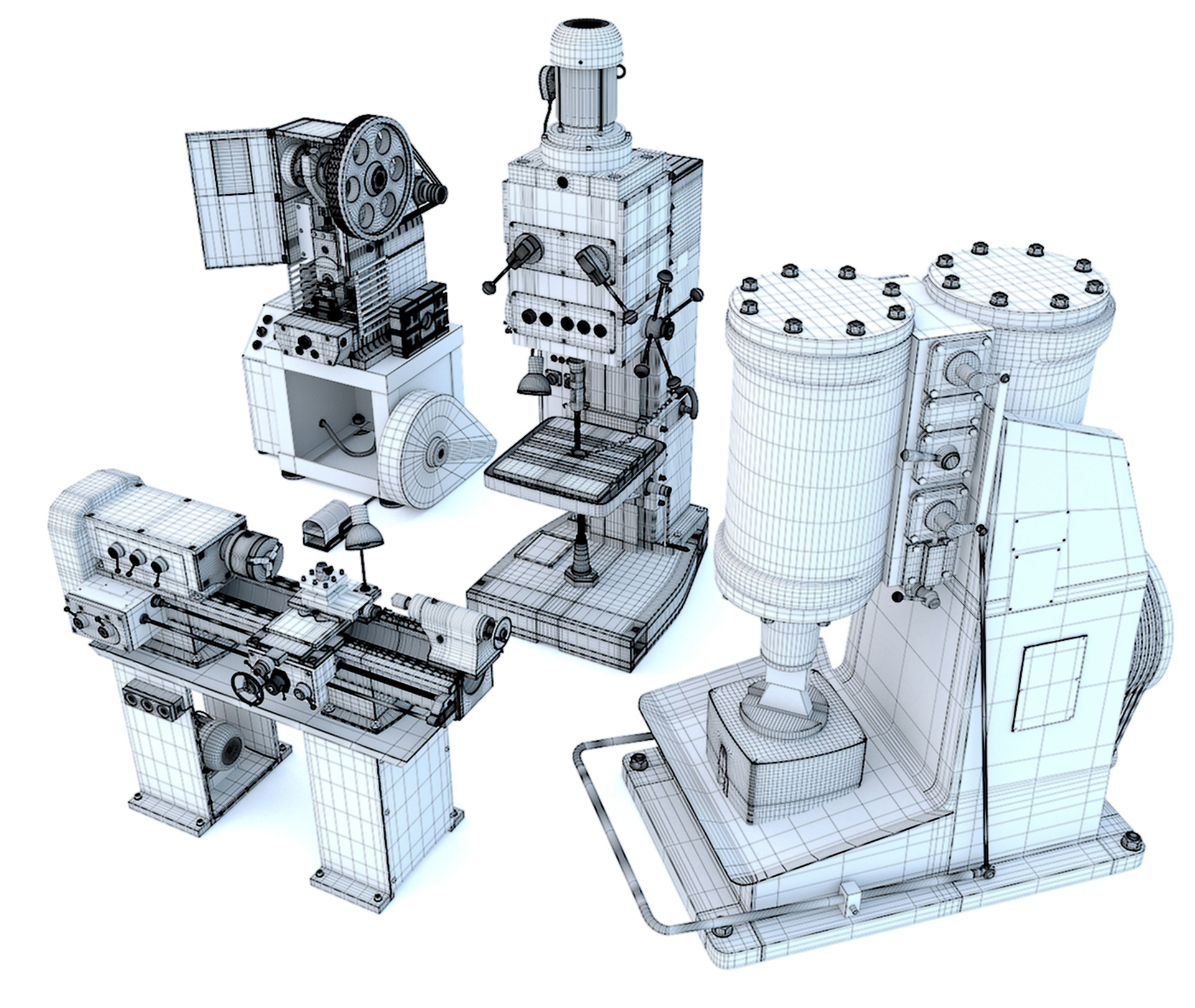 Industrial machine tool - Collection three 3D model - TurboSquid 1850717