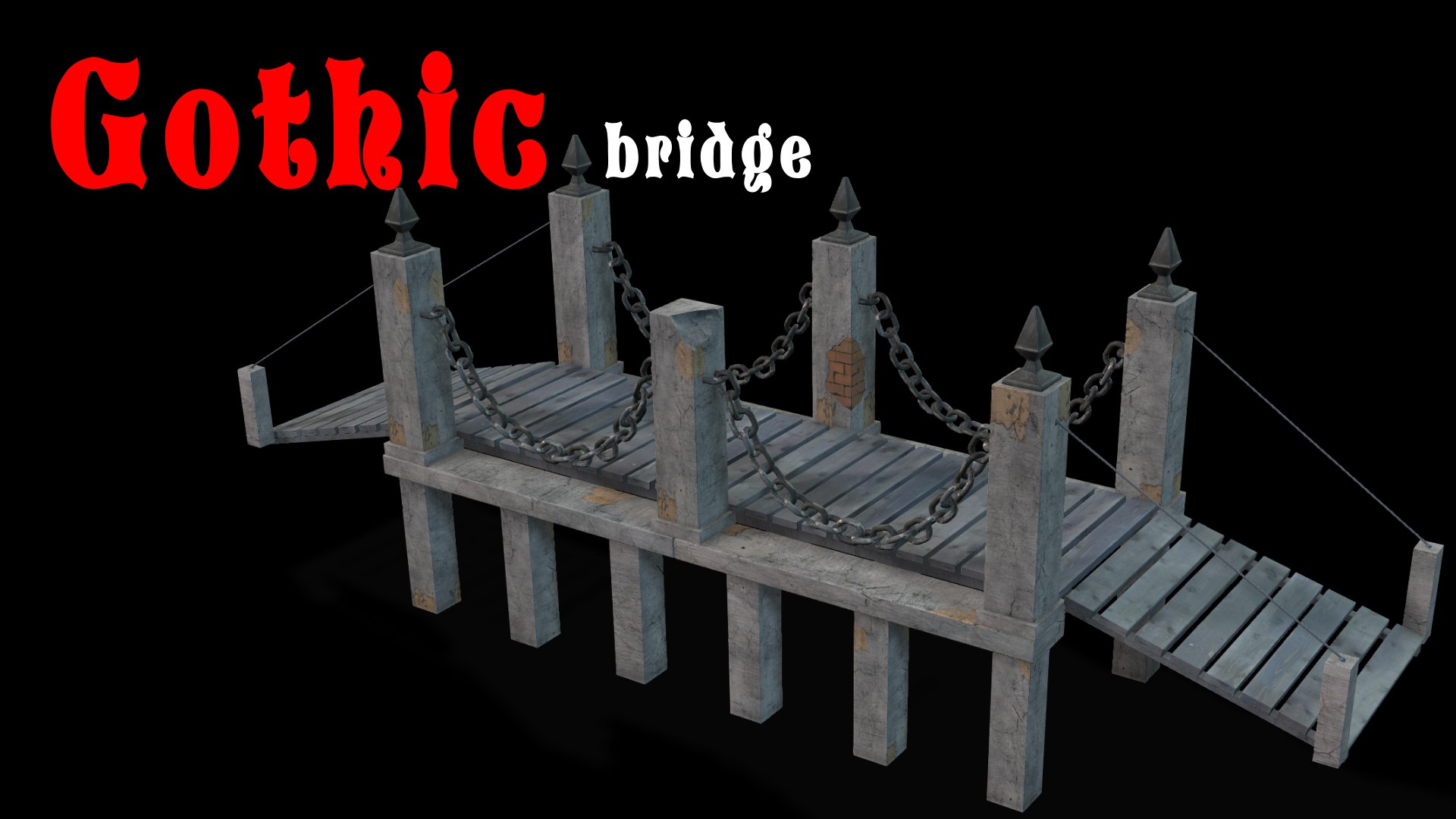 3D Gothic Bridge - TurboSquid 1788845